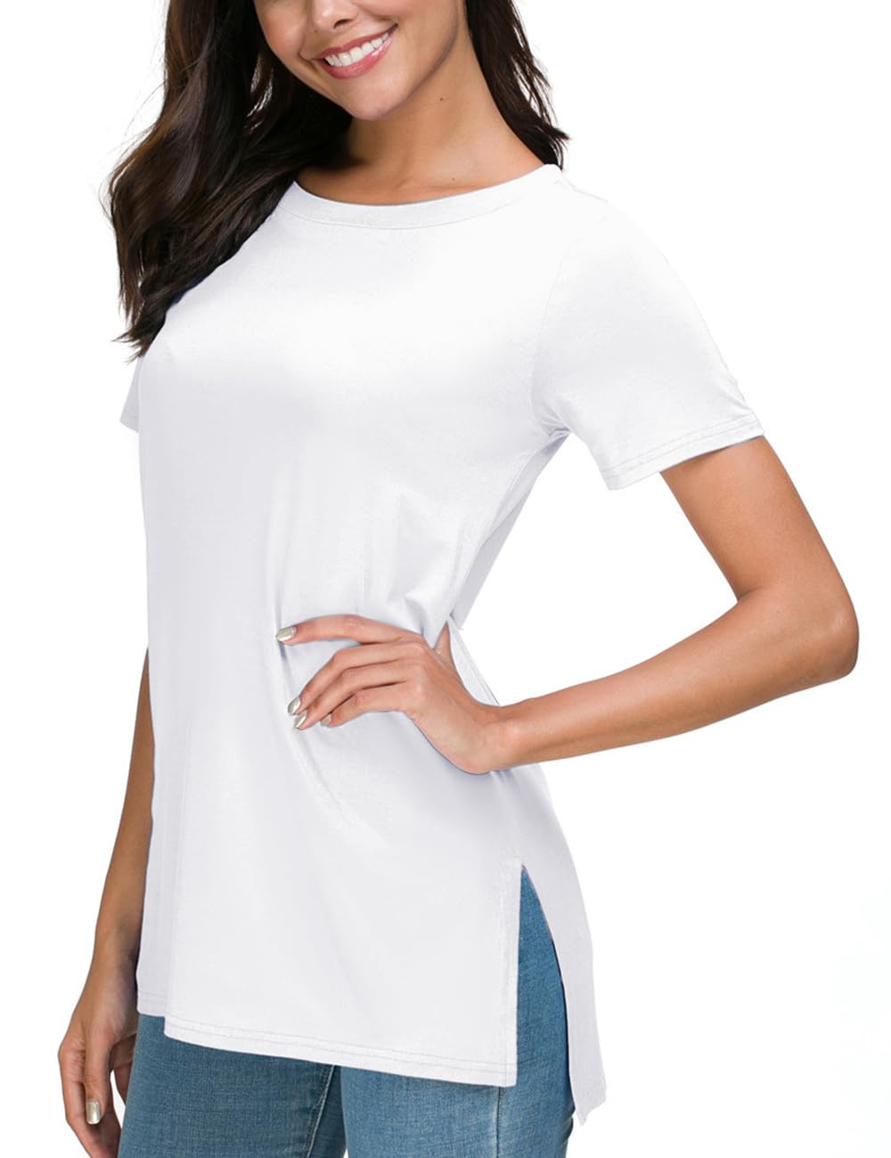 Women's Summer Casual Side Slit T-Shirt – Pinklaura™